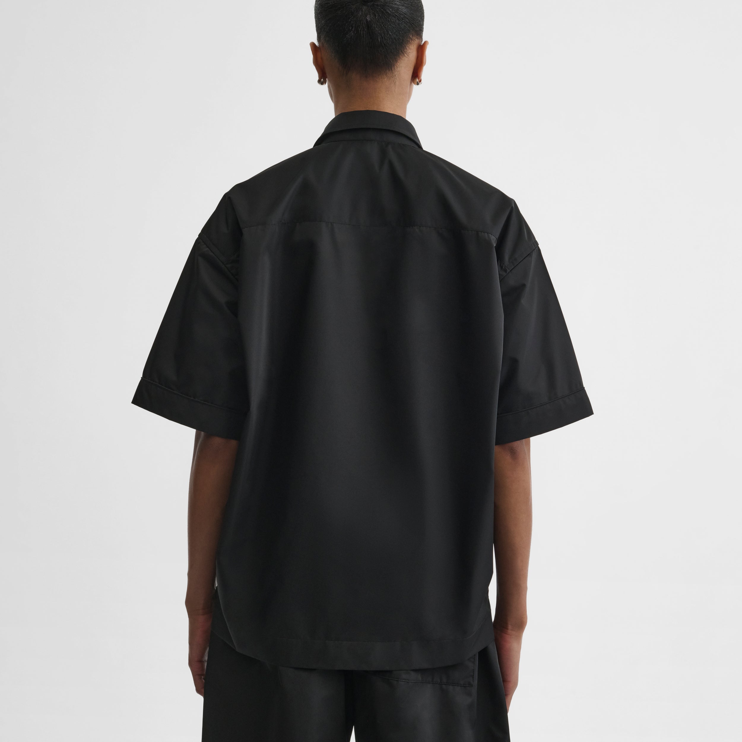 PHOEBE PHILO | SHORT SLEEVES SHIRT | BLACK NYLON