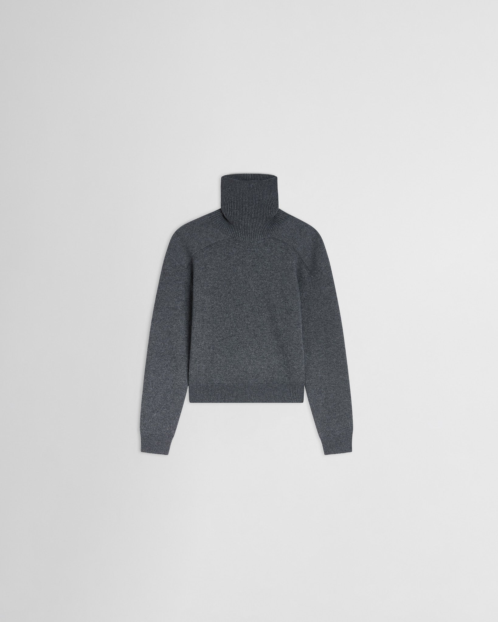 PHOEBE PHILO | PATCH SHOULDER JUMPER | GREY MELANGE WOOL CASHMERE