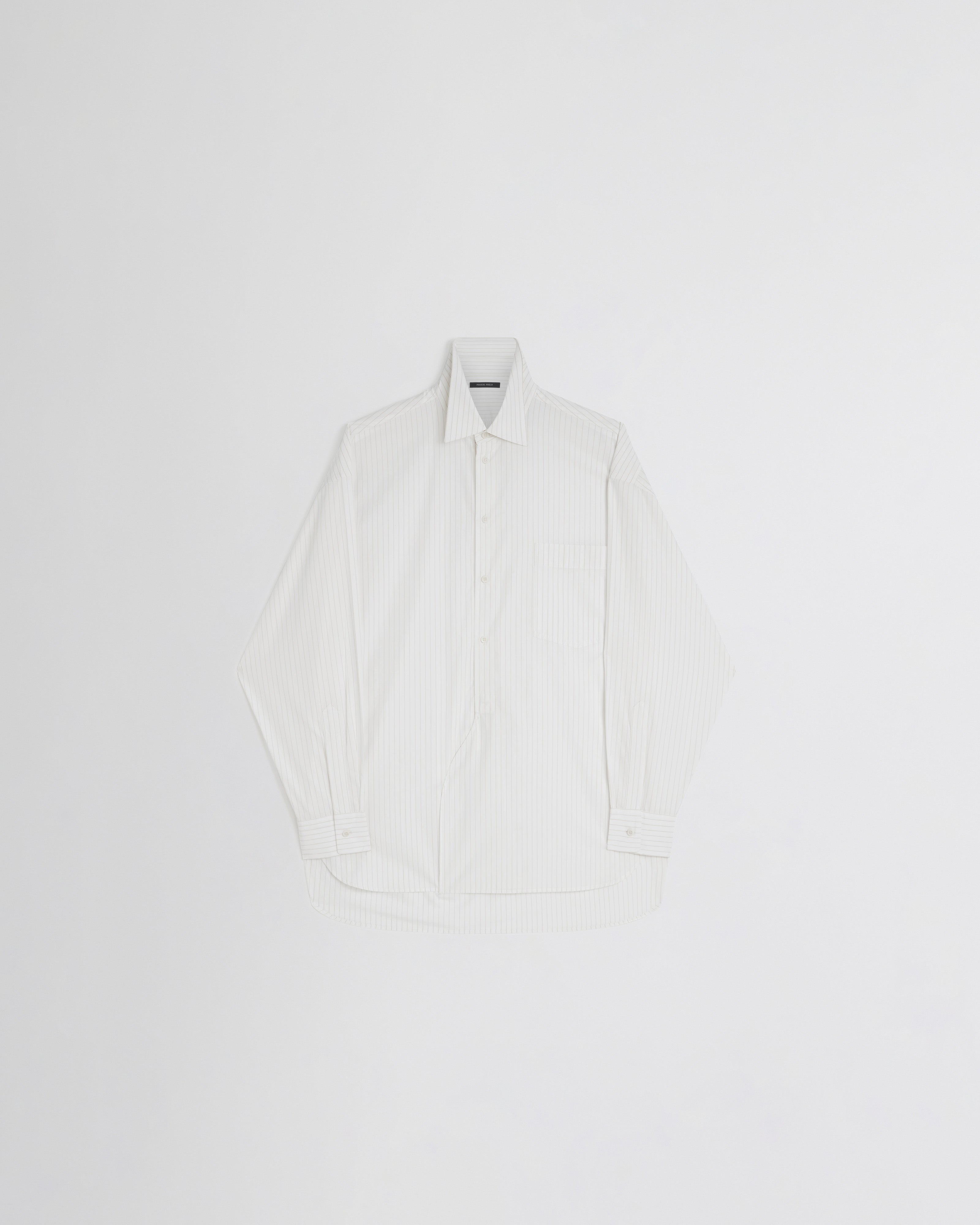 PHOEBE PHILO | RELAXED TAILORED SHIRT | WHITE/BEIGE COTTON